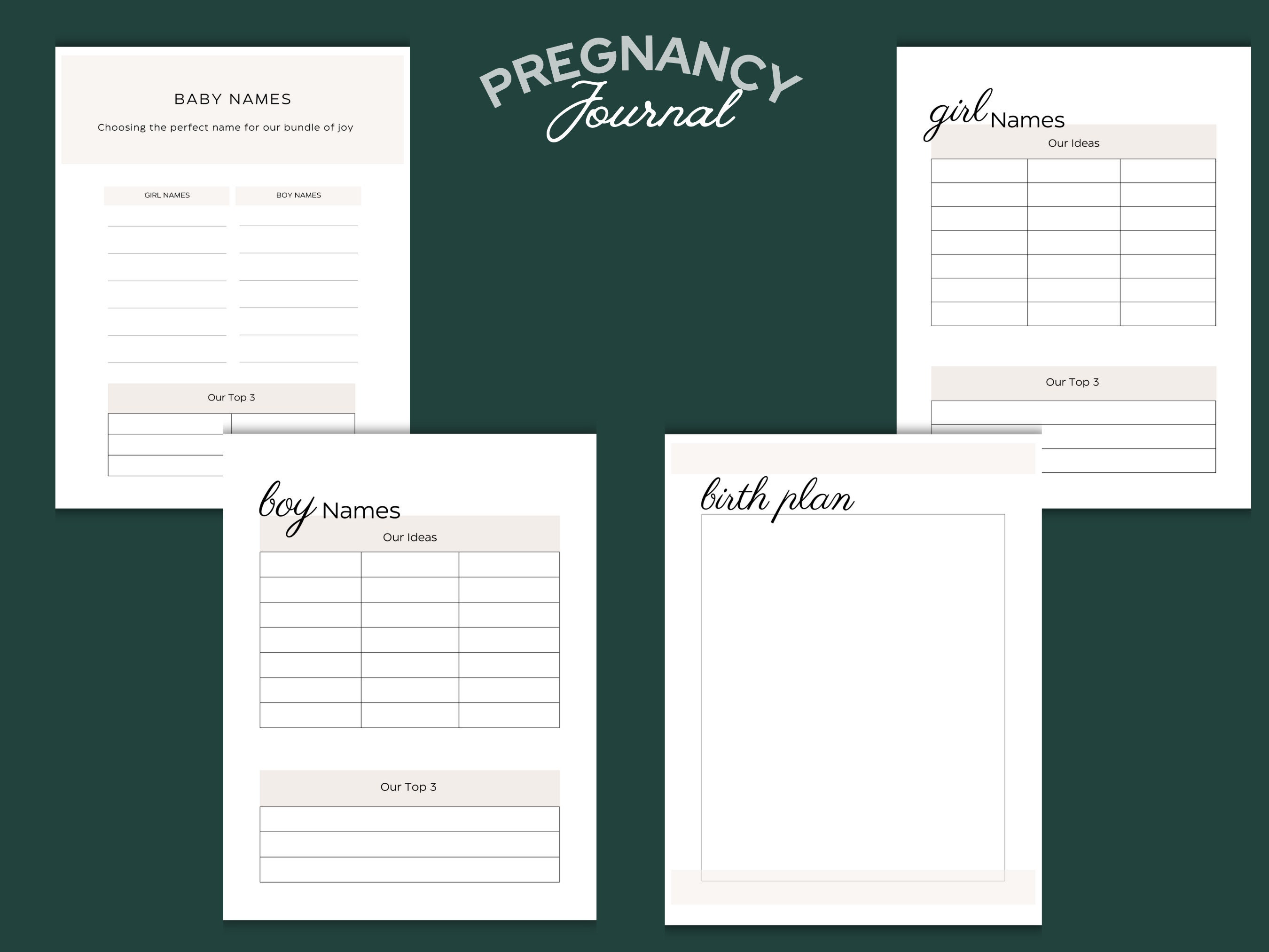 Printable Pregnancy Journal | Pregnancy Tracker | Pregnancy Diary ...