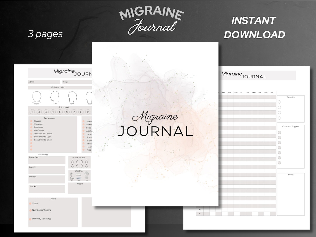 Printable Migraine Tracker | Migraine Journal | Symptom Tracker ...