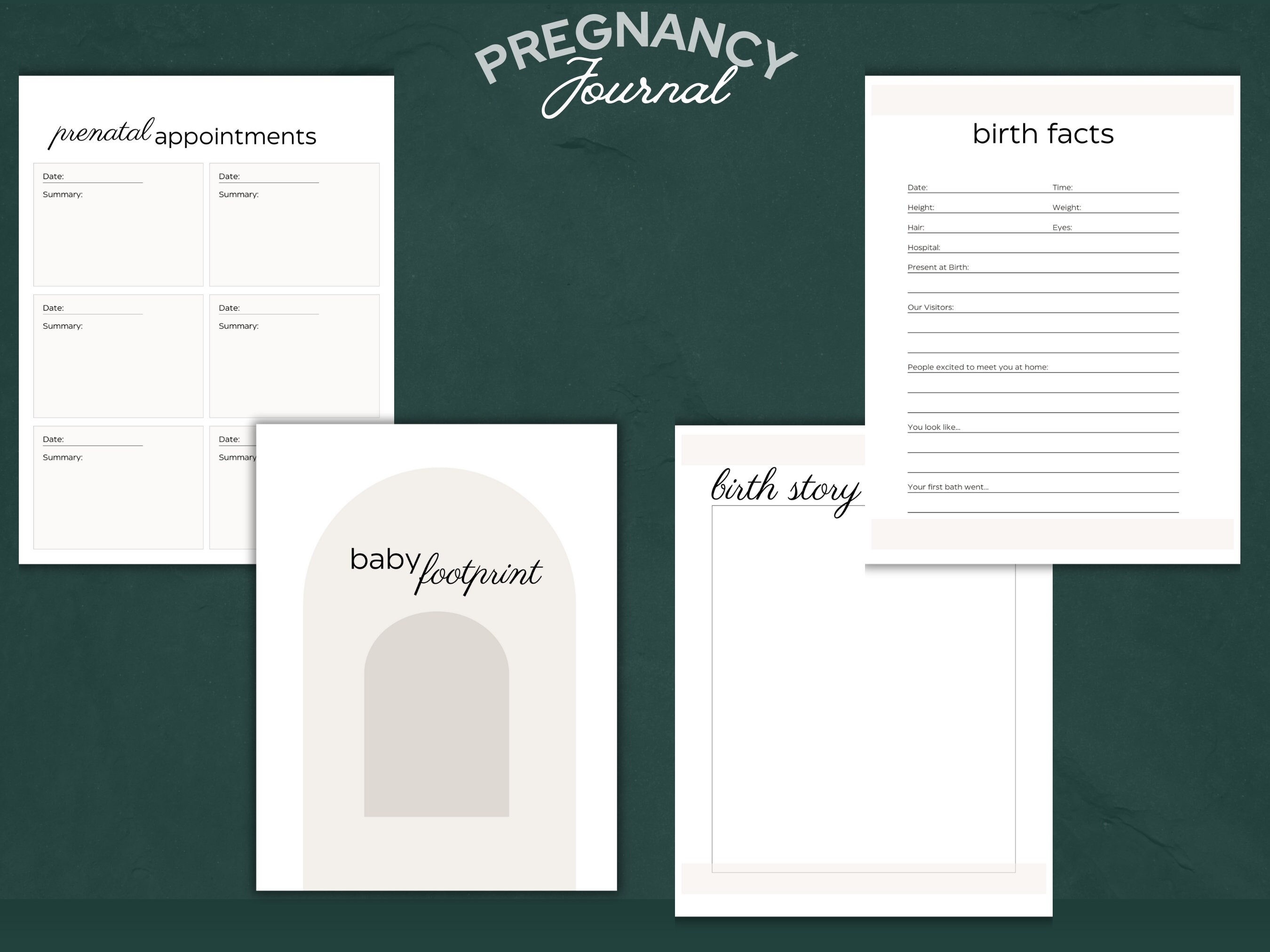 Printable Pregnancy Journal | Pregnancy Tracker | Pregnancy Diary ...