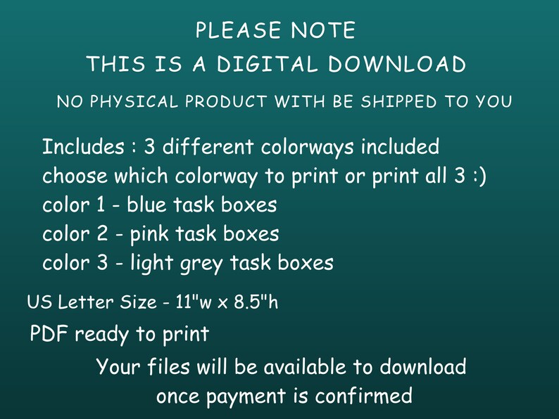 Kids Chore Chart | Kids Daily Checklist Schedule Printable | Daily ...