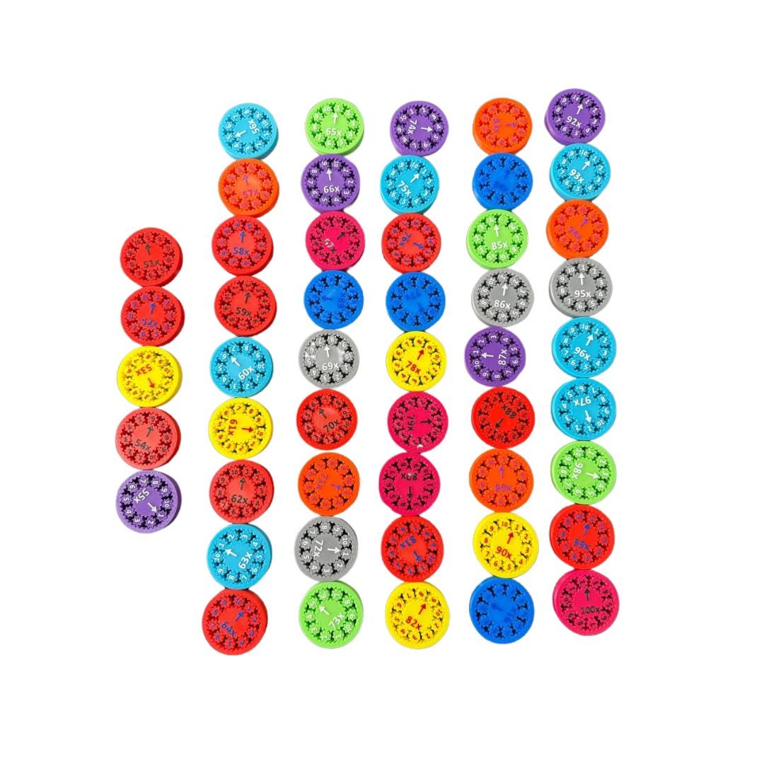 50/100 Pack Classroom Set of Math Fidget Spinners 2-100 for Teacher or ...