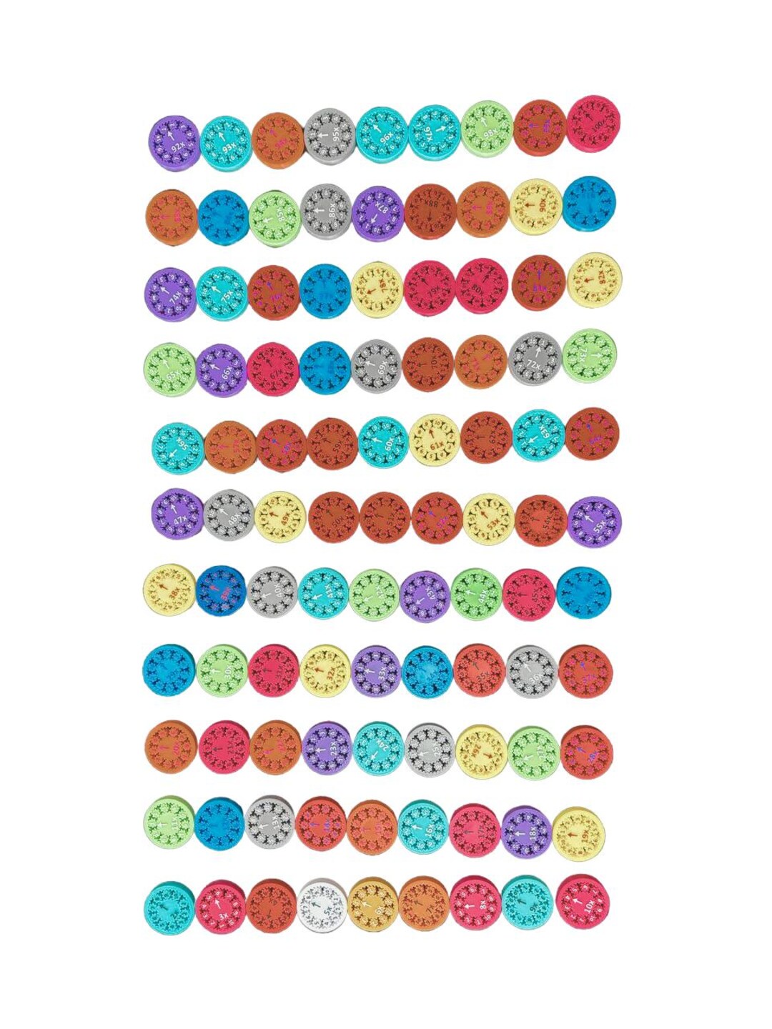 50/100 Pack Classroom Set of Math Fidget Spinners 2-100 for Teacher or ...
