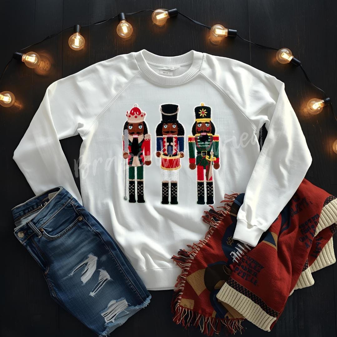 Nutcracker Patch Christmas Chenille African American Iron on Applique ...