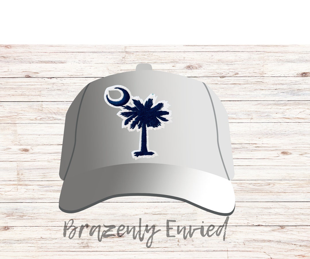 Trucker Hat Patch SC Palmetto Tree and Crescent Moon Embroidered Size 2 ...