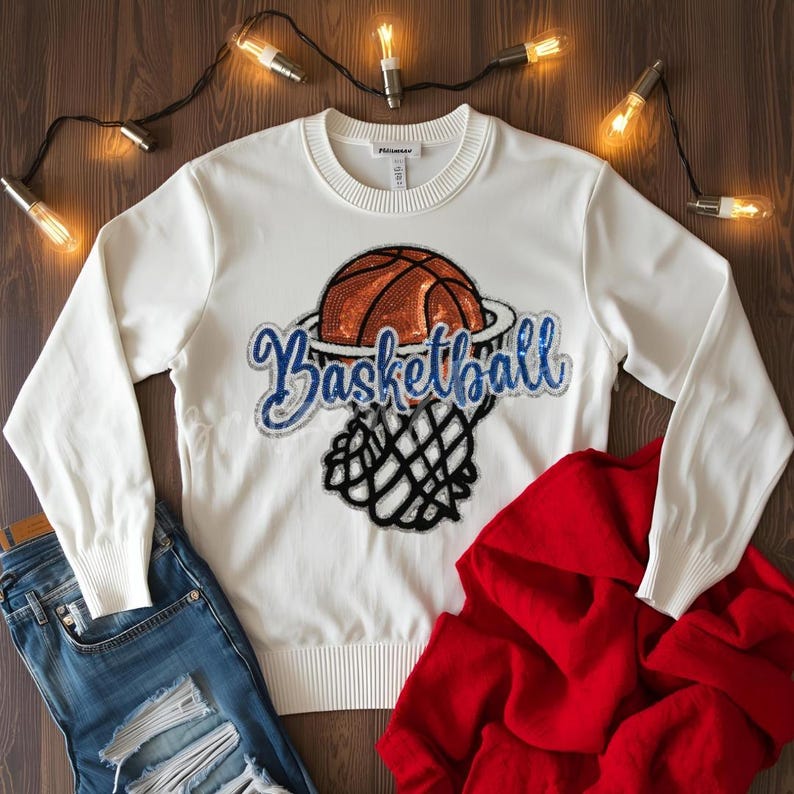 Basketball Patch| Sequins Basketball Hoop Patch | Beautiful Blue ...
