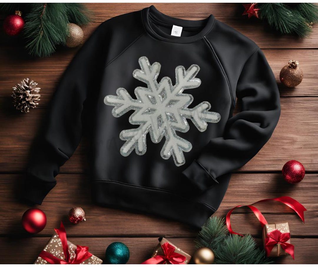 Popular New Design - Christmas Chenille Patch - White Vintage Snowflake Patch Great for Shirts ...