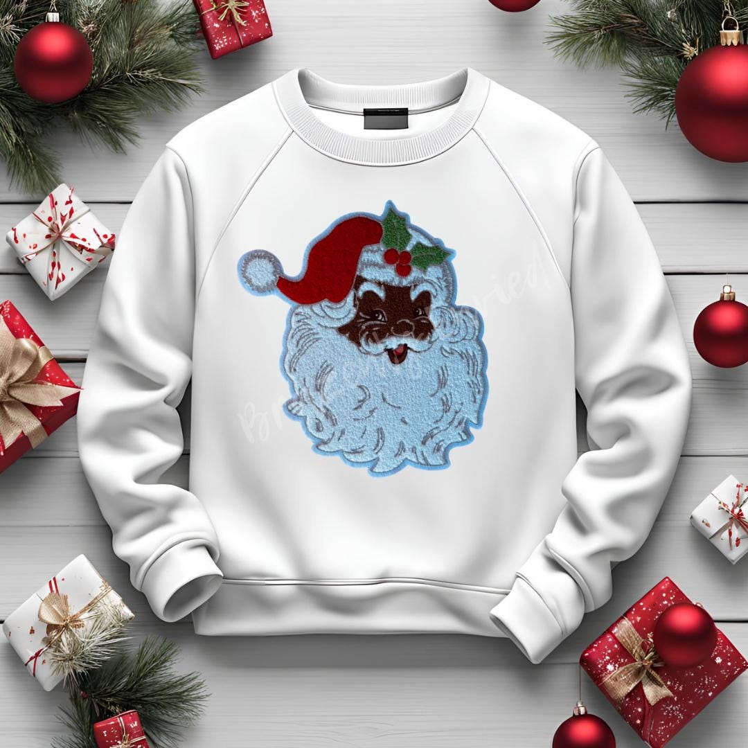 Santa Patch Chenille | Red Hat Santa Chenille Patch | Vintage Santa ...