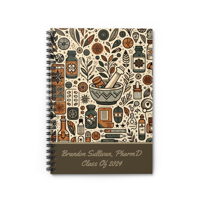 Custom Boho Pharmacy Graduation Spiral Notebook, Pharmacist Notes, Gift ...