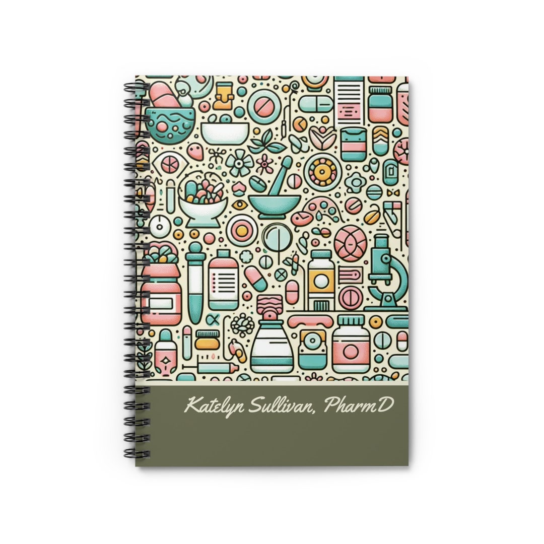 Custom Pharmacy Spiral Notebook: Medical Pattern, Pharmacist Gift - Etsy