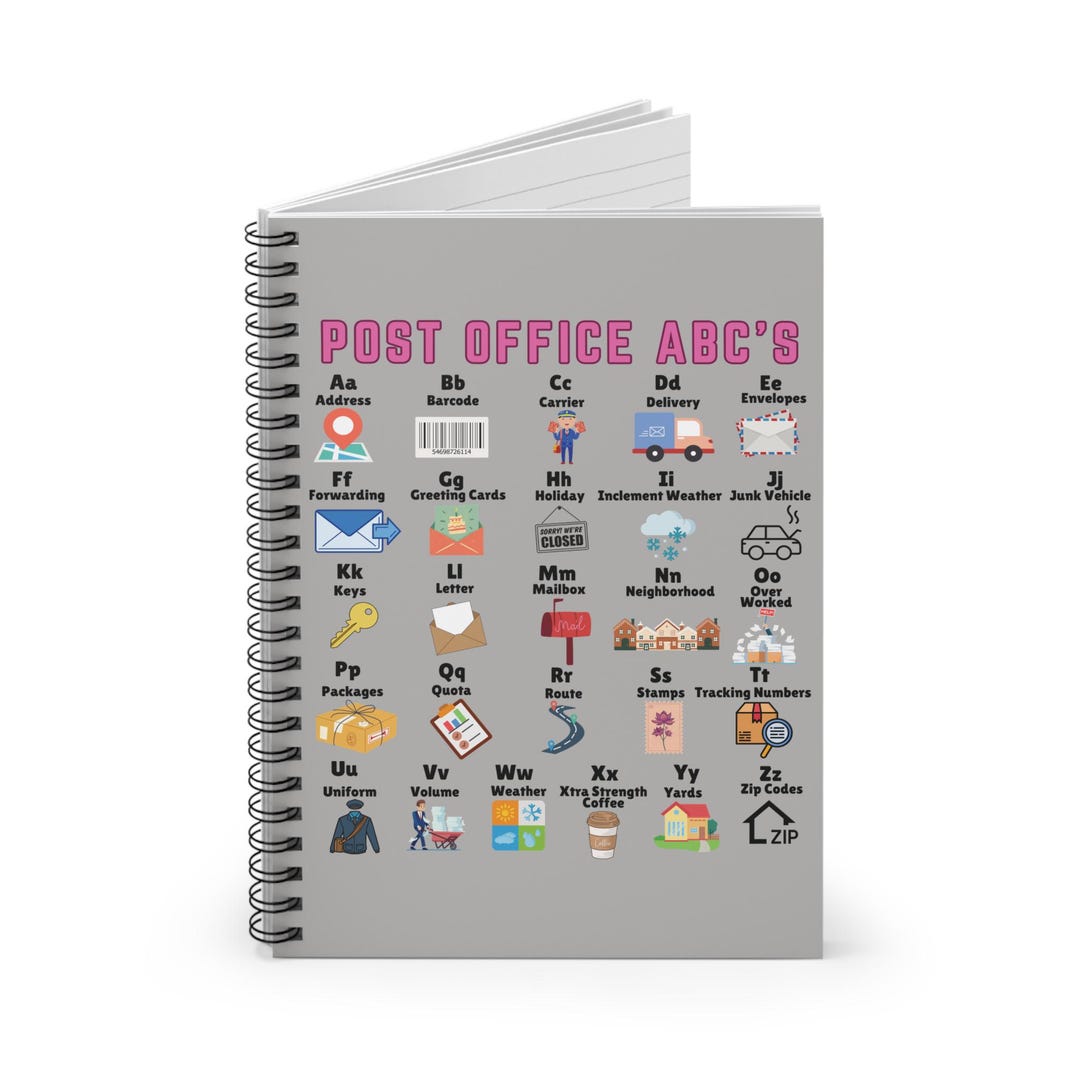 Mail Carrier Spiral Notebook: Post Office Abc's Design - Etsy