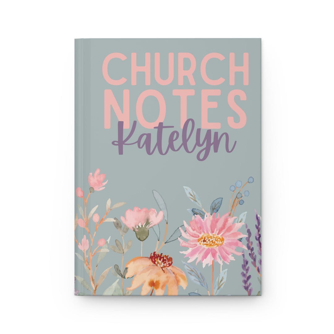 Personalized Church Notes Journal Hardcover, Customized Hard Cover ...