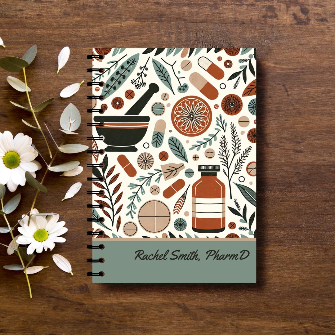 Custom Boho Pharmacy Spiral Notebook, Pharmacy Technician Notes ...