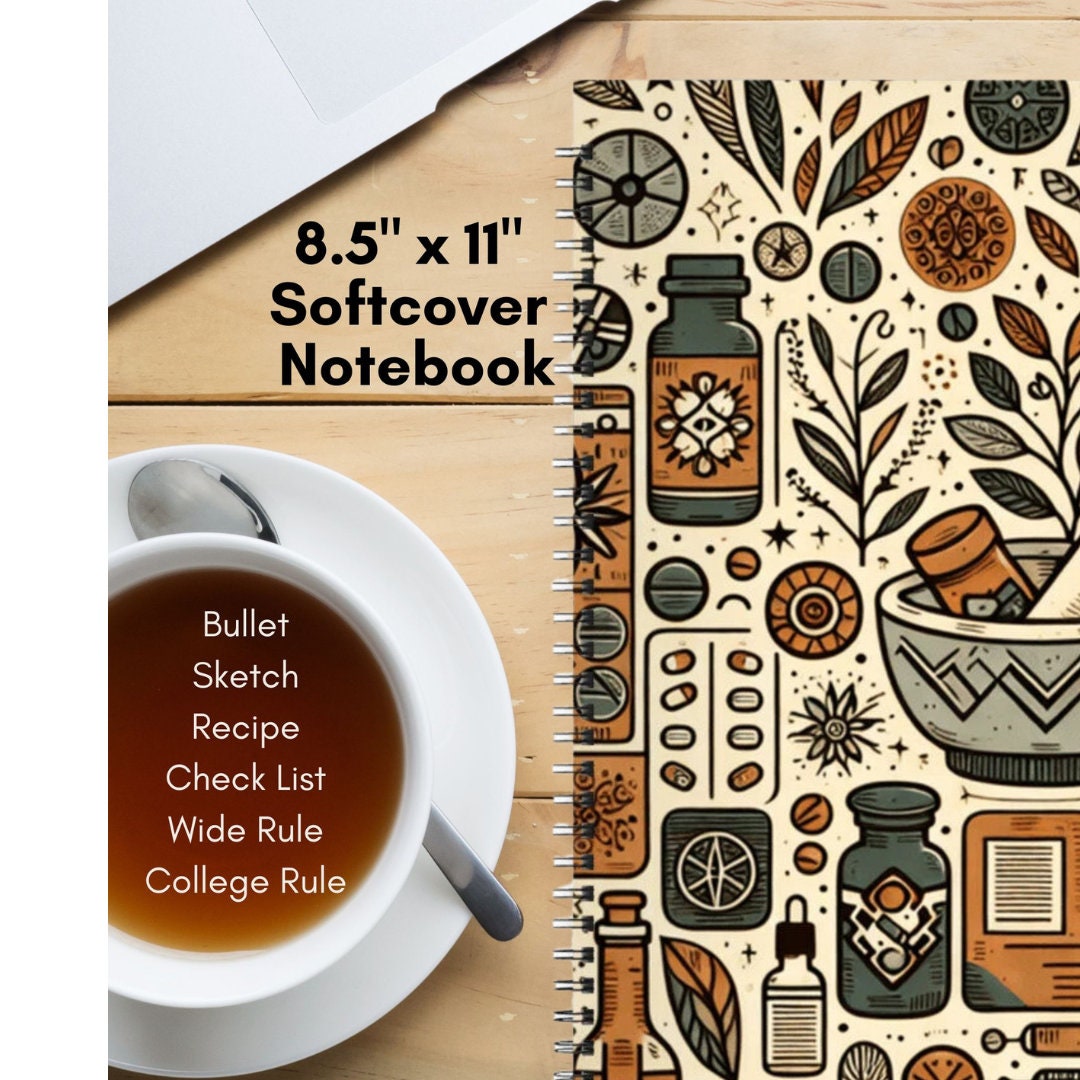 Pharmacy Soft Cover Spiral Notebook, 8.5 X 11, Recipe Cookbook, Gift ...