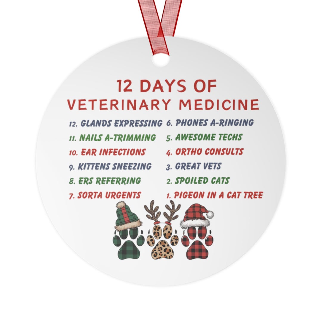 Christmas Veterinary Medicine Metal Ornament, Cute Vet Keepsake, Gift ...