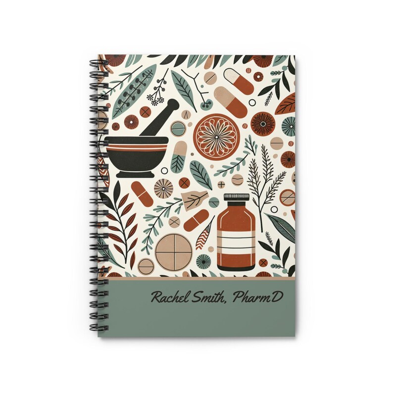 Custom Boho Pharmacy Spiral Notebook, Pharmacy Technician Notes ...