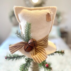 Primitive Natural Frosty Hat, Handmade Ivory Snowman Top Hat, Rustic ...