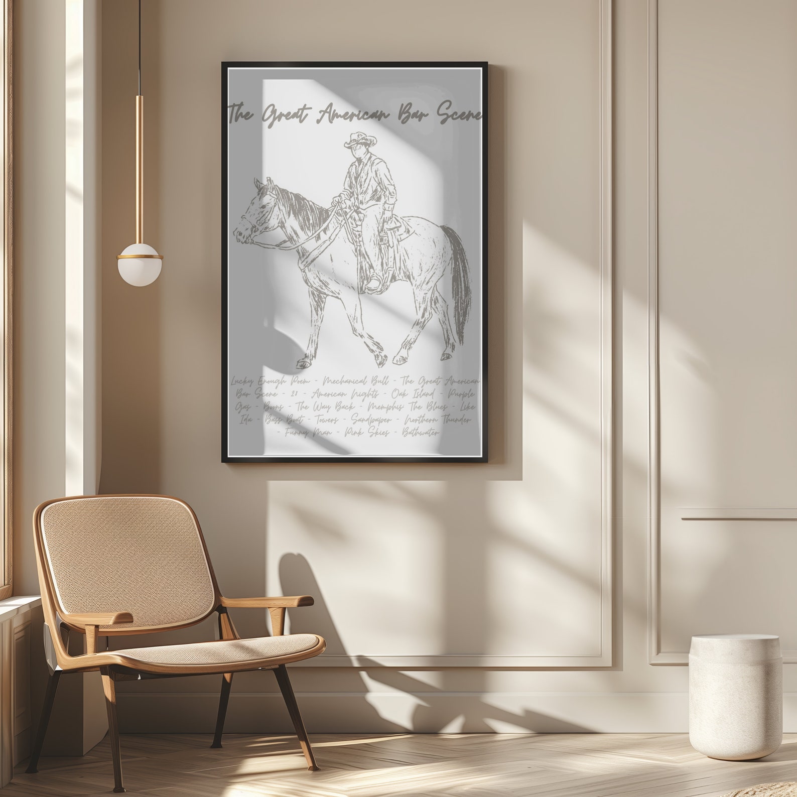 The Great American Bar Scene Album Zach Bryan Poster Trendy Wall Art ...