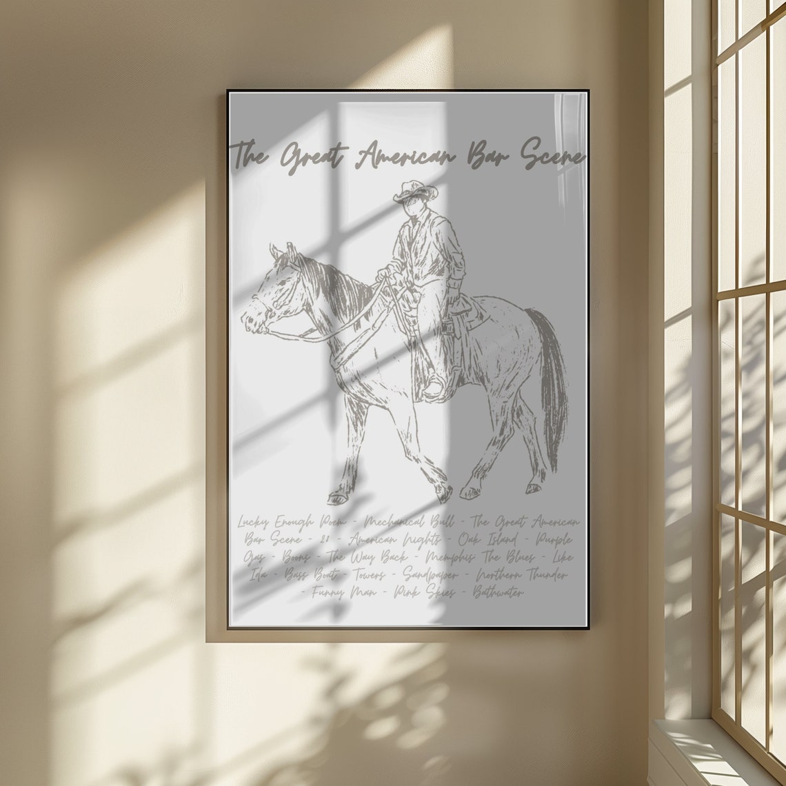 The Great American Bar Scene Album Zach Bryan Poster Trendy Wall Art ...
