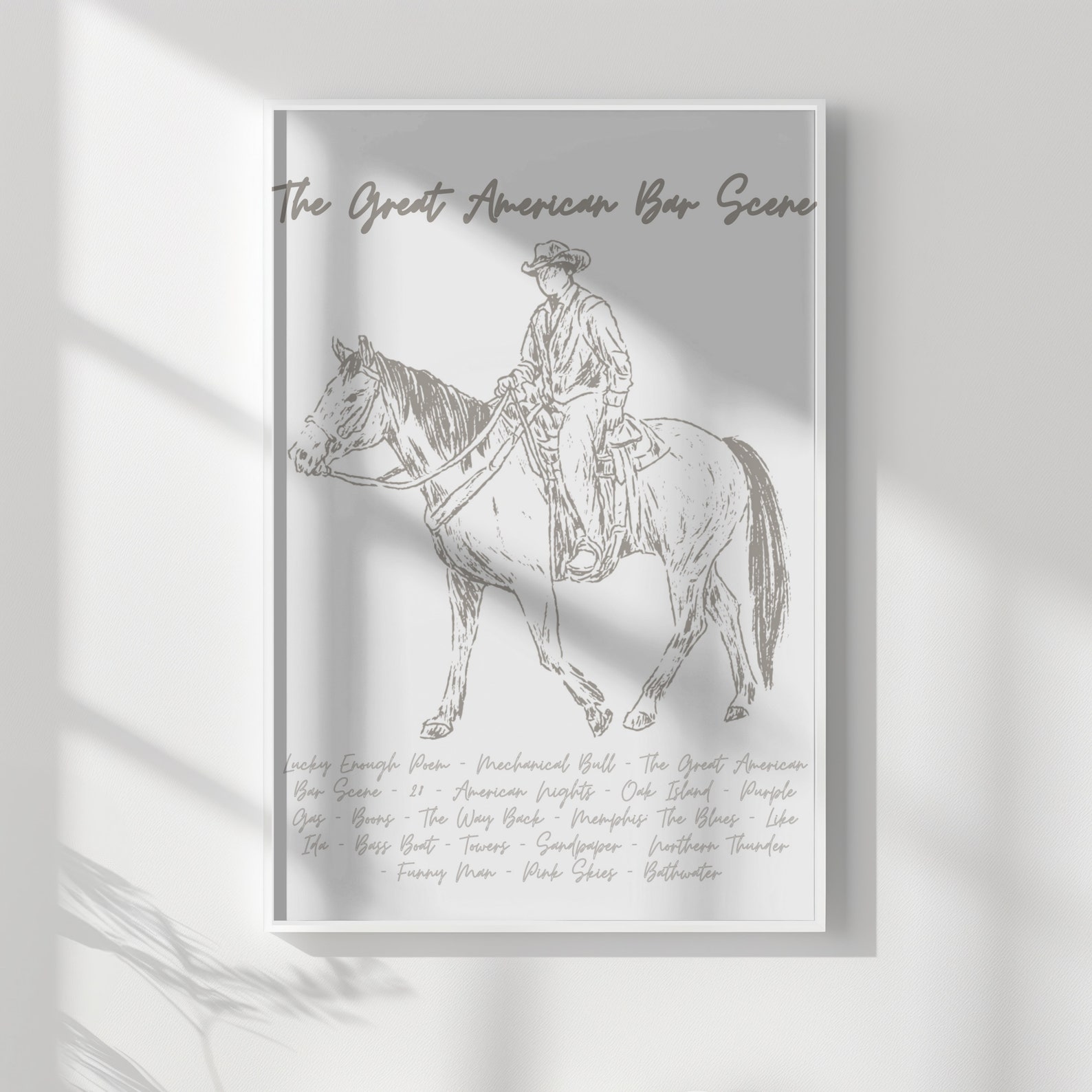 The Great American Bar Scene Album Zach Bryan Poster Trendy Wall Art ...