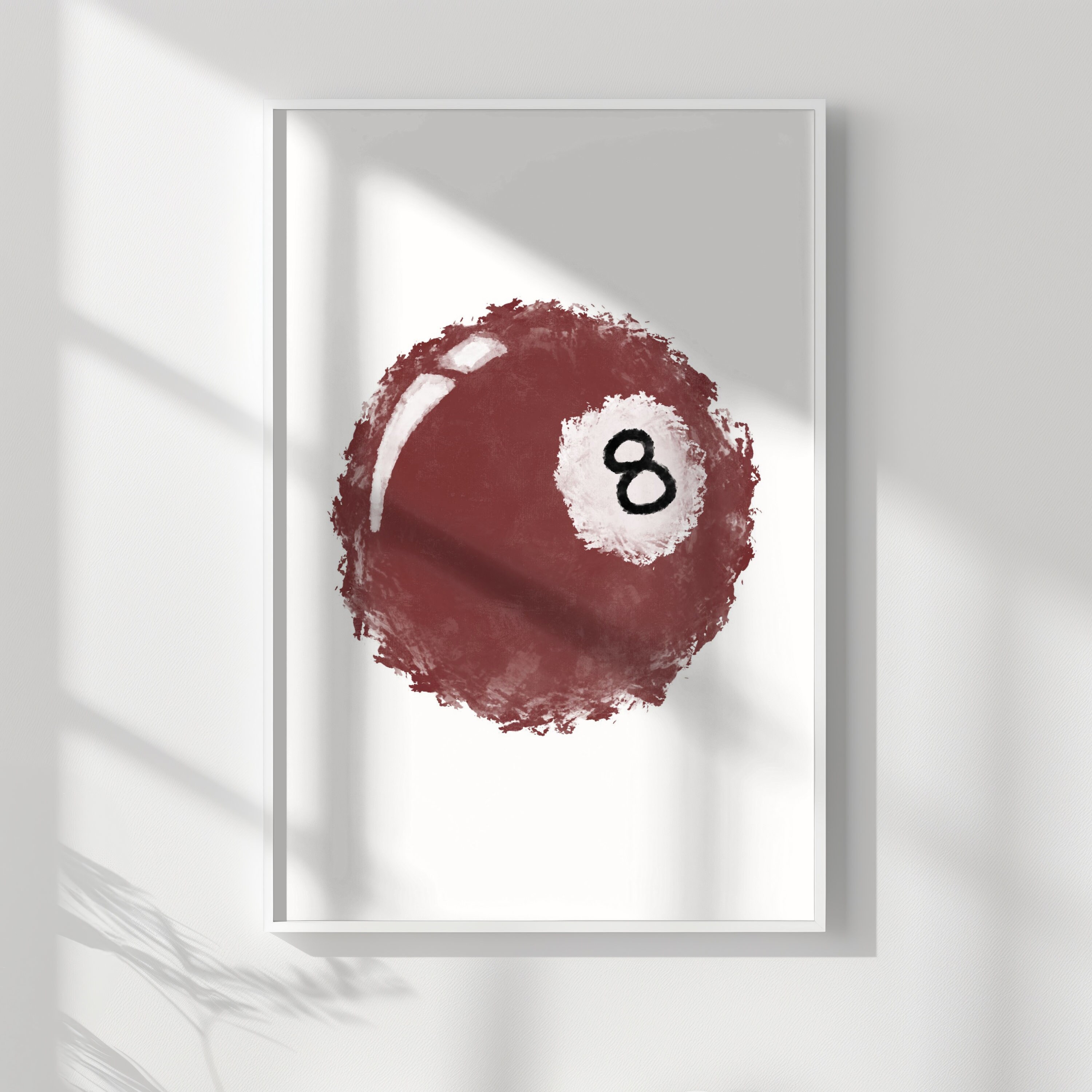 Red 8 Ball Trendy Digital Wall Art Poster - Etsy