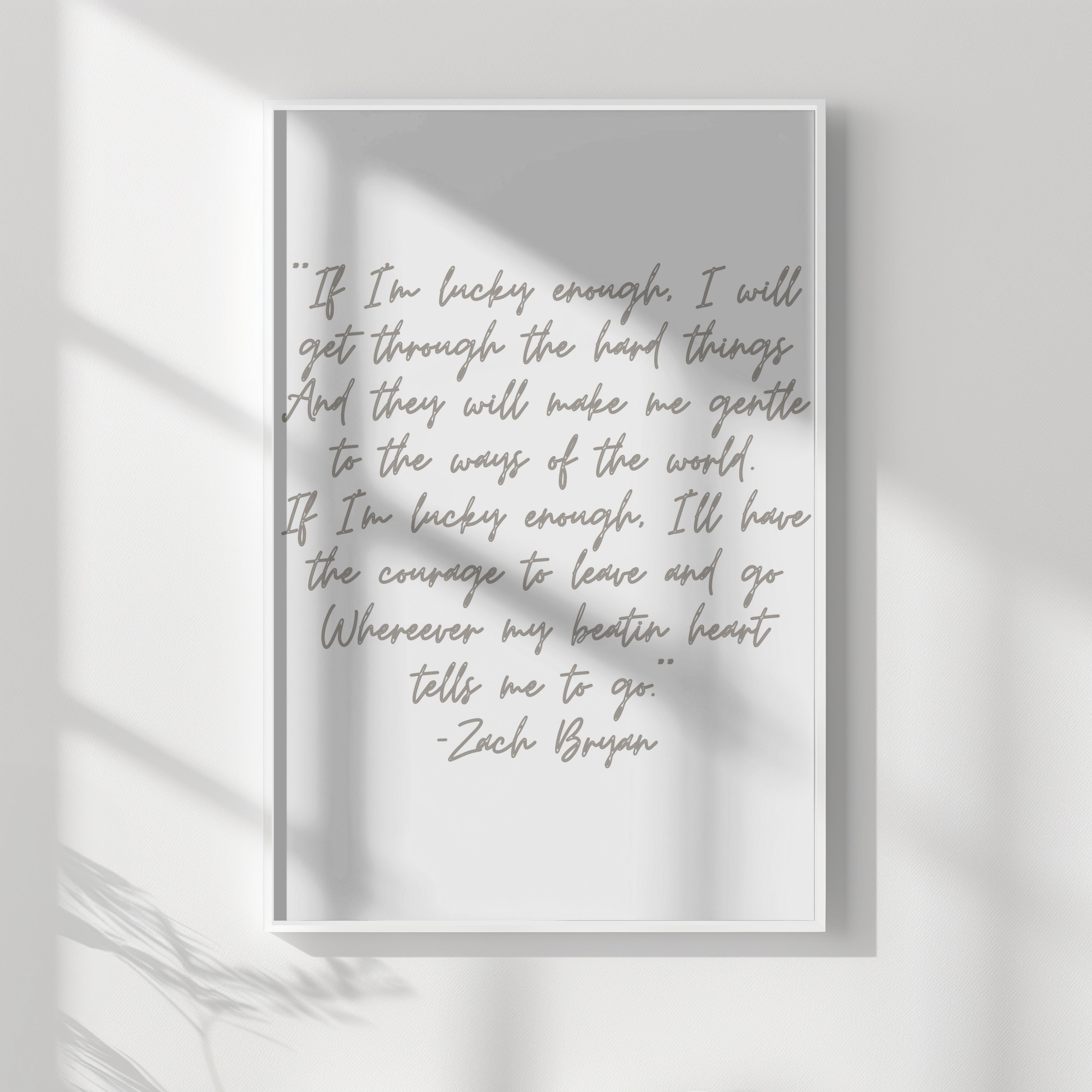 If Im Lucky Enough Poem Zach Bryan Poster Trendy Wall Art Digital ...