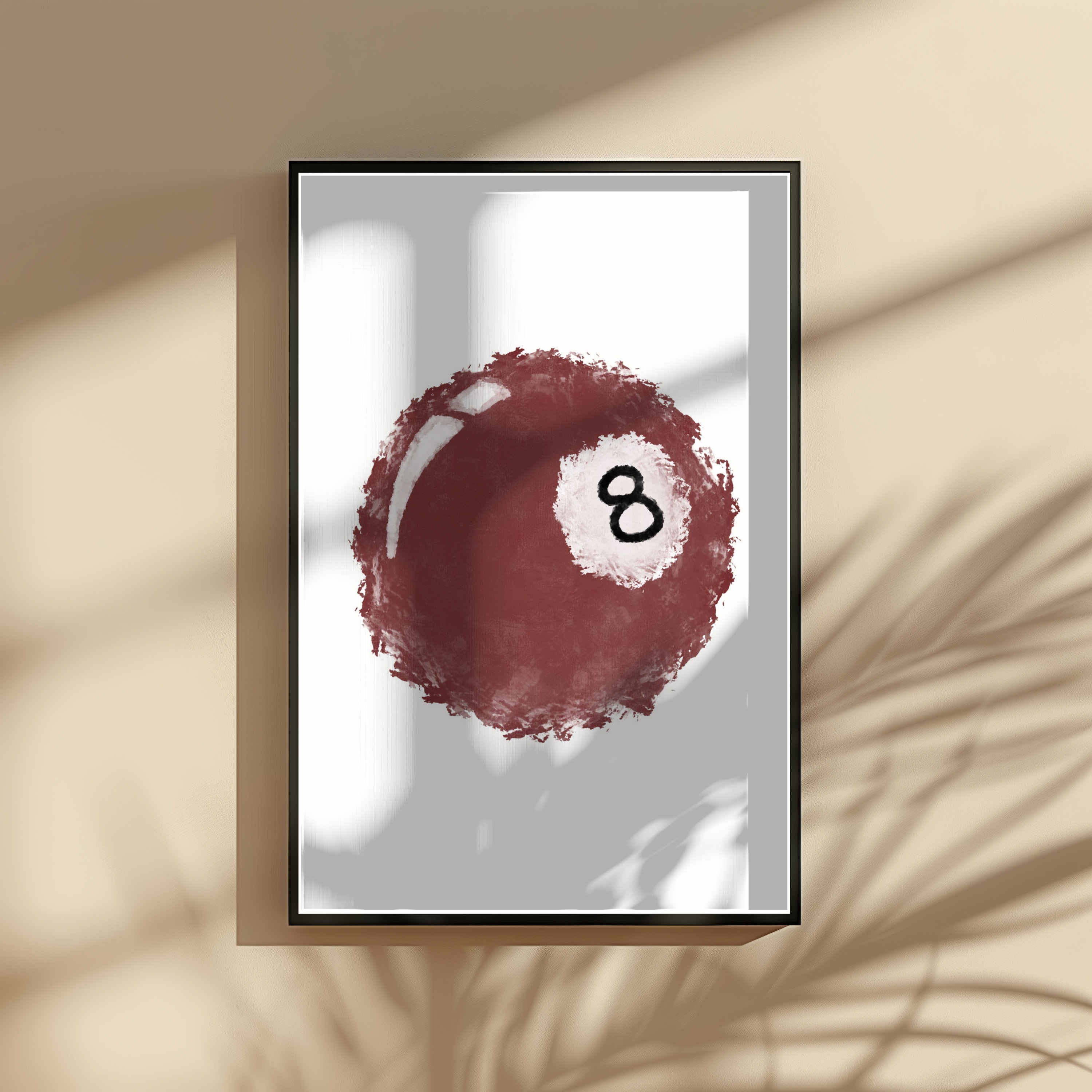 Red 8 Ball Trendy Digital Wall Art Poster - Etsy