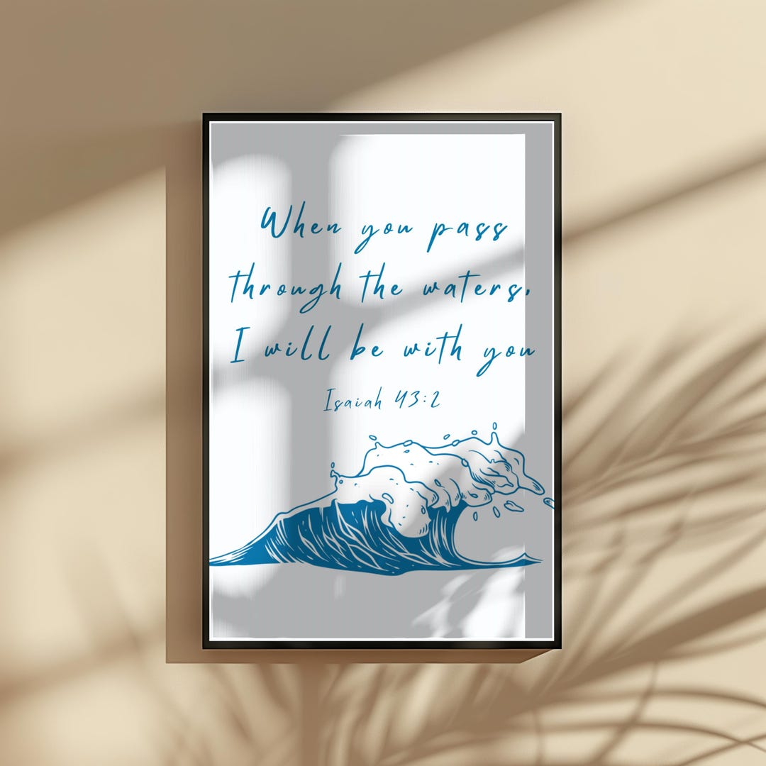 Christian Wall Art - Ocean Themed - Bible Verse - Isaiah 43:2 ...