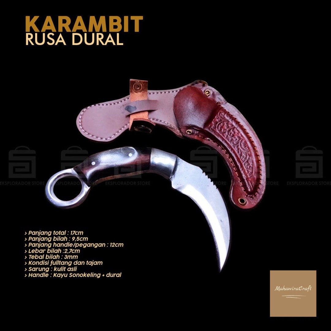 Ethnic Karambit Kerambit Knife Deer Dural With Leather Sheath - Etsy