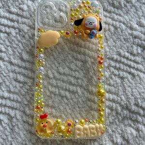 BTS Jimin BT21 Chimmy K-pop Photo Card Pearl & Rhinestone Case iPhone ...