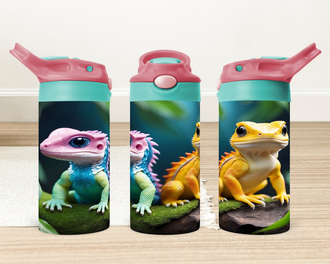 Lizard 12oz Kids Flip Top Sippy Cup Tumbler Wrap Png, Dragon Design ...