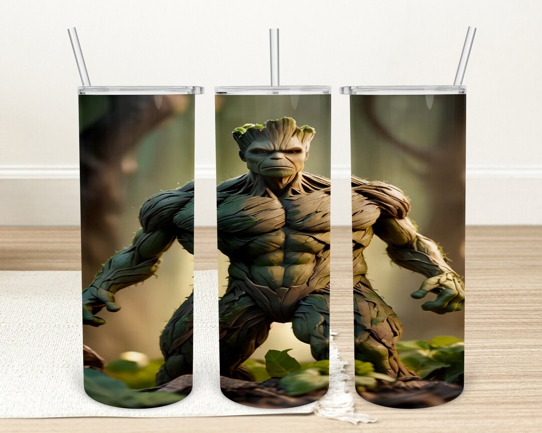 Big Groot Tumbler Wrap Png, Groot 20 Oz Skinny Tumbler Sublimation ...