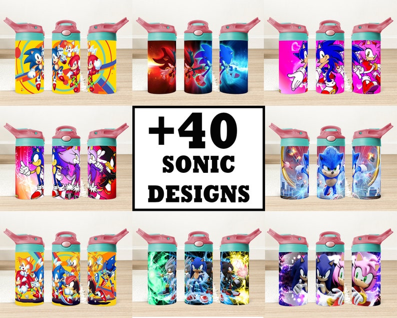 Sonic 12oz Sippy Cup Tumbler Wrap Bundle: Cartoon Kids (digital ...