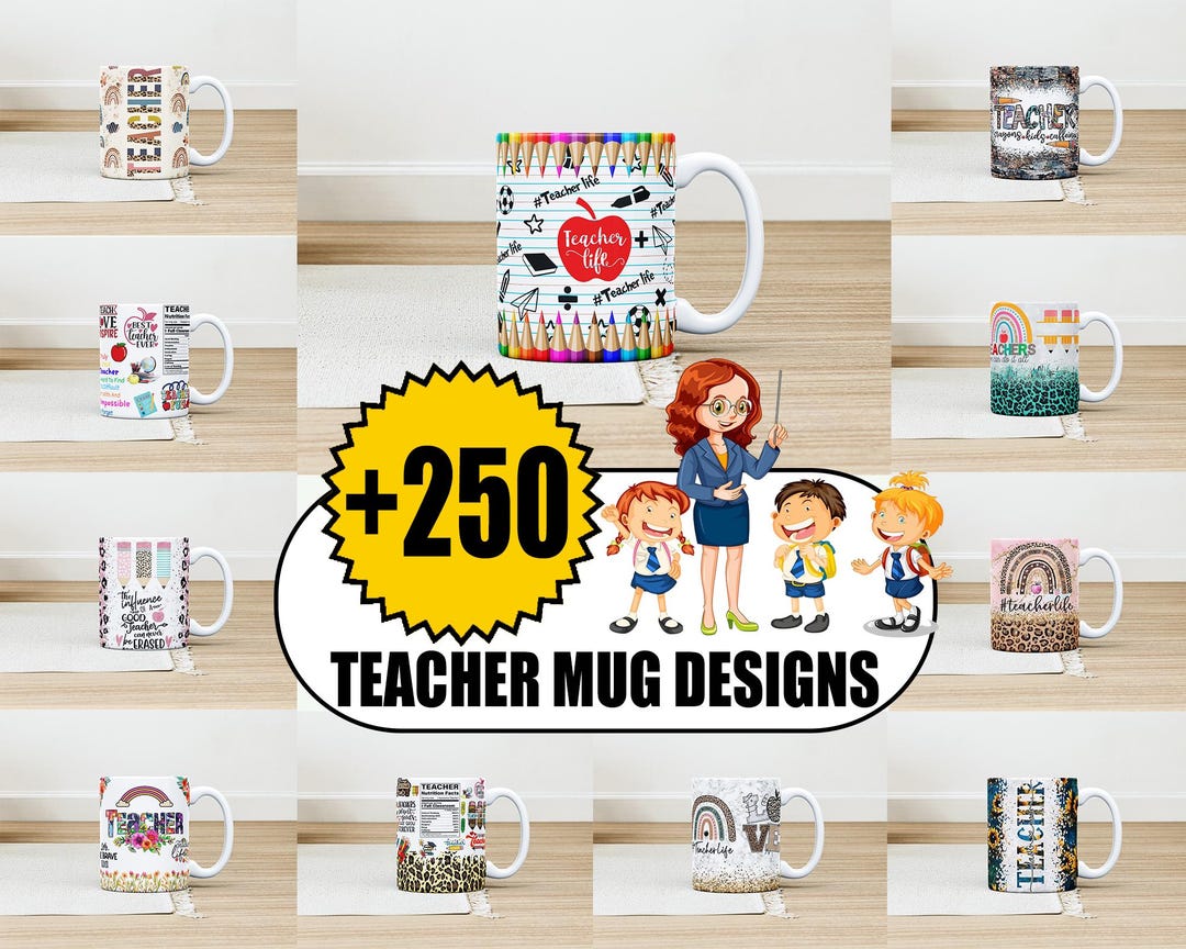 Teacher Mug Wrap Sublimation Designs Bundle (digital PNG) - Etsy