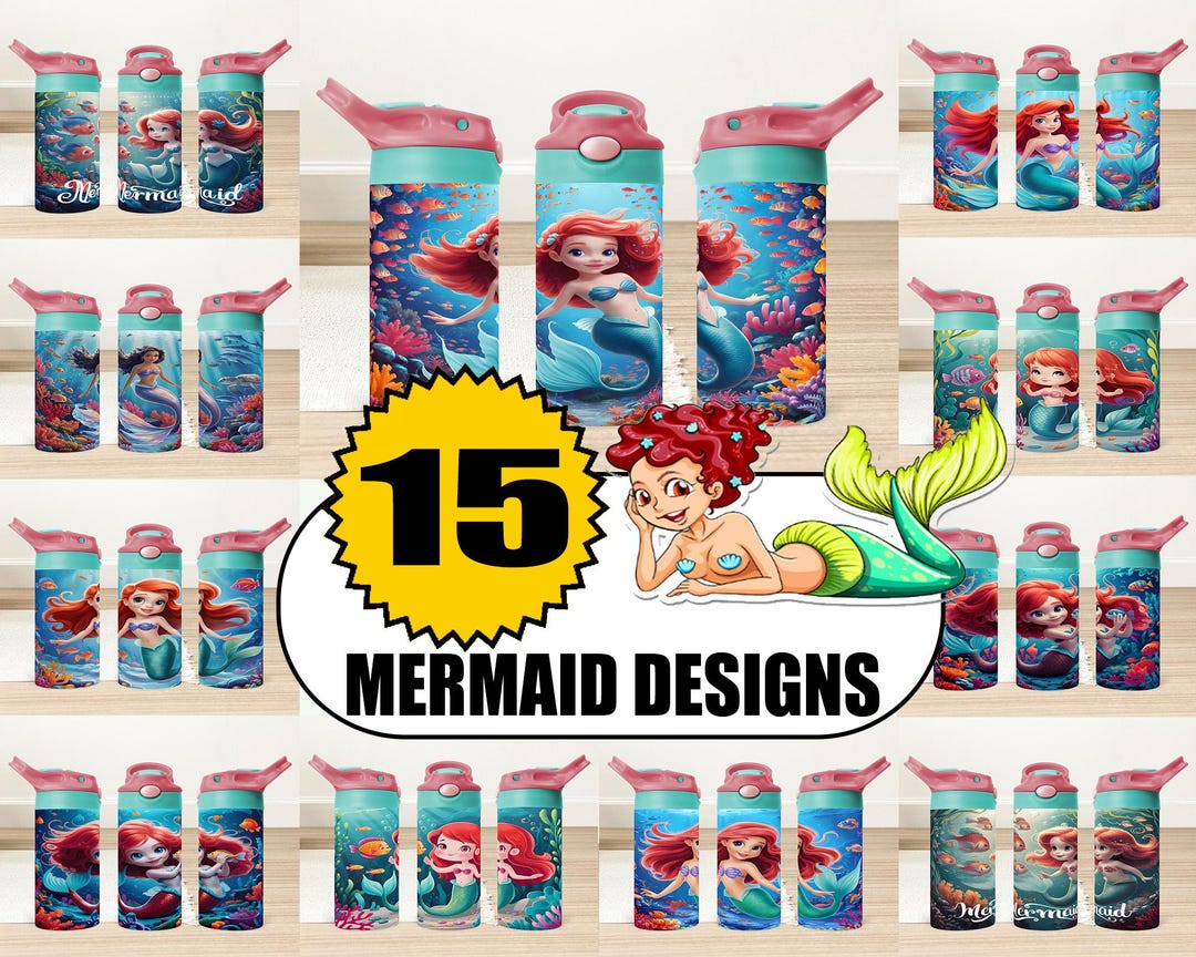 Mermaid Sippy Cup 12oz Tumbler Wrap Bundle (digital Download) - Etsy