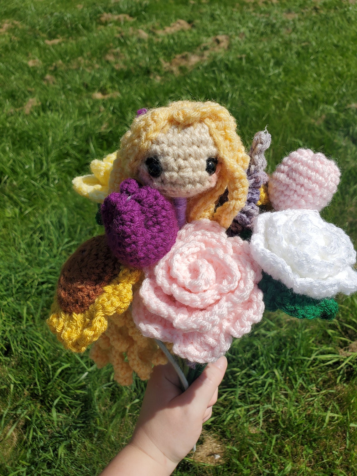 Crochet Character Flowers, Crochet Bouquet, Crochet Princesses, Crochet ...