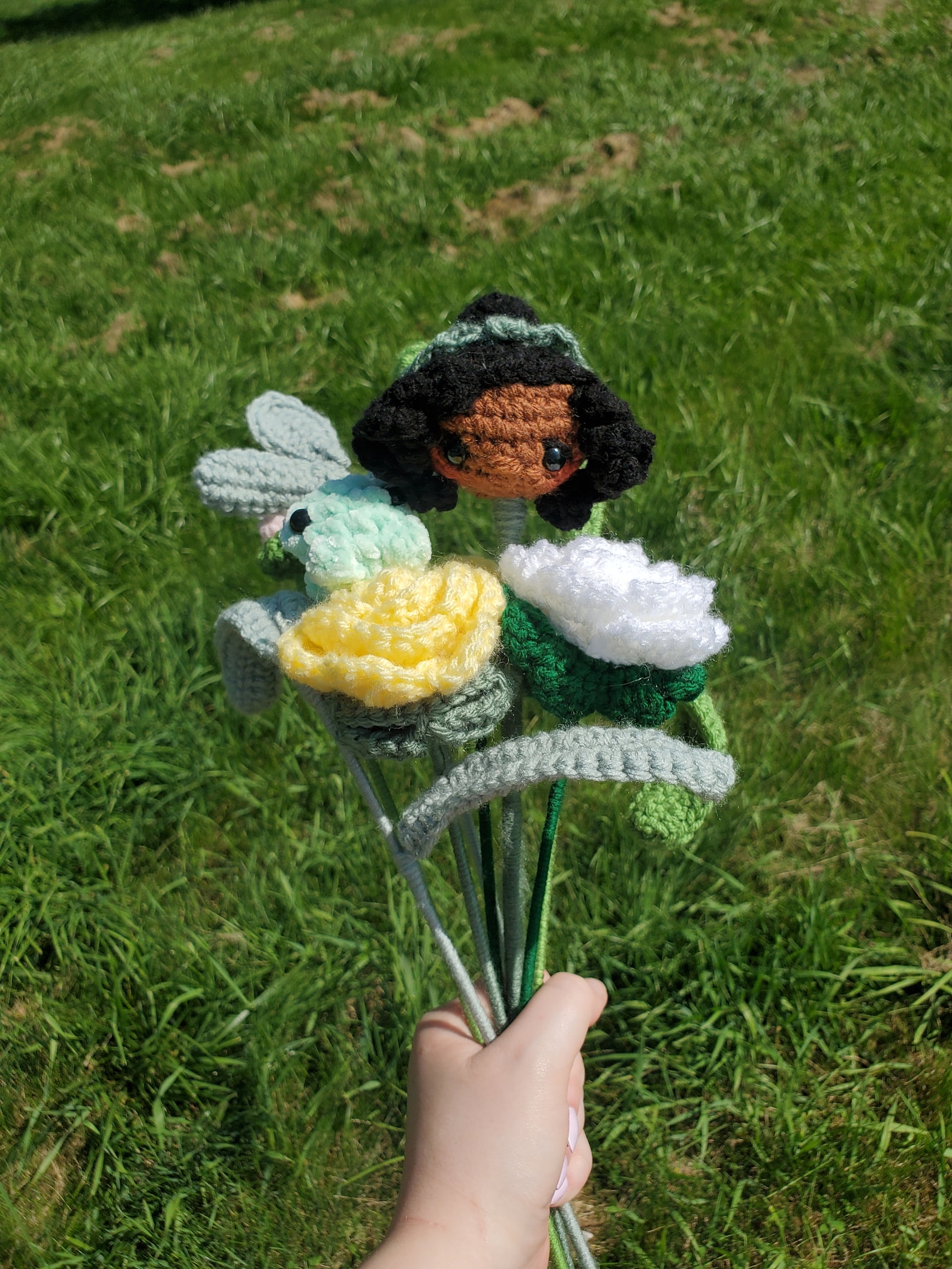 Crochet Character Flowers, Crochet Bouquet, Crochet Princesses, Crochet ...