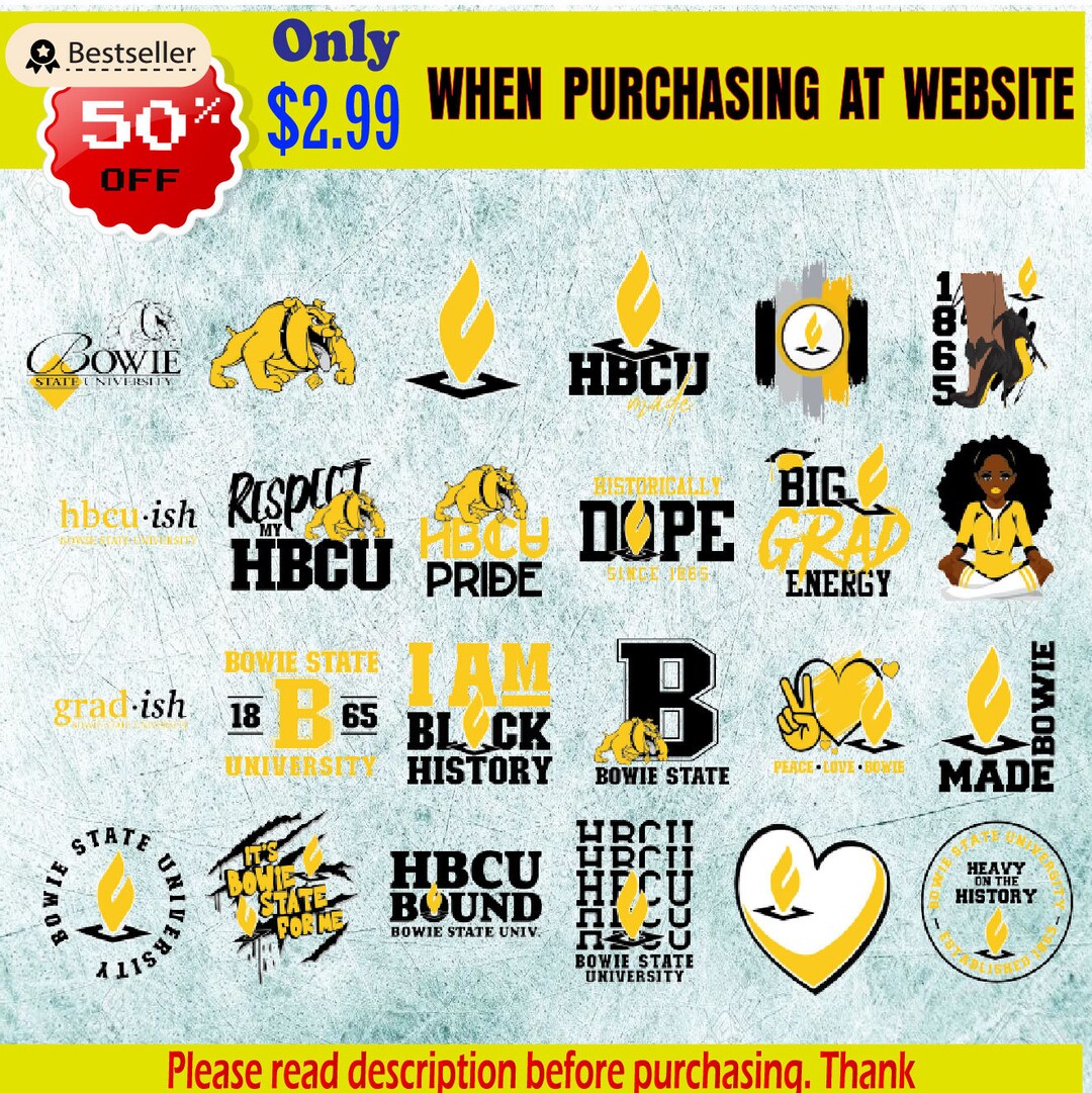 Bowie State University Svg Bundle Perfect for Hbcu - Etsy