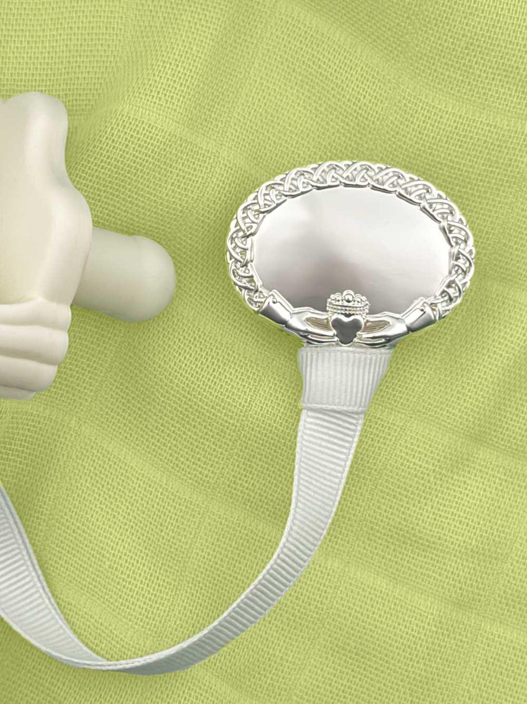 Silver Pacifier Clip: "kate" Irish Claddagh Pacifier Clip, Keepsake ...