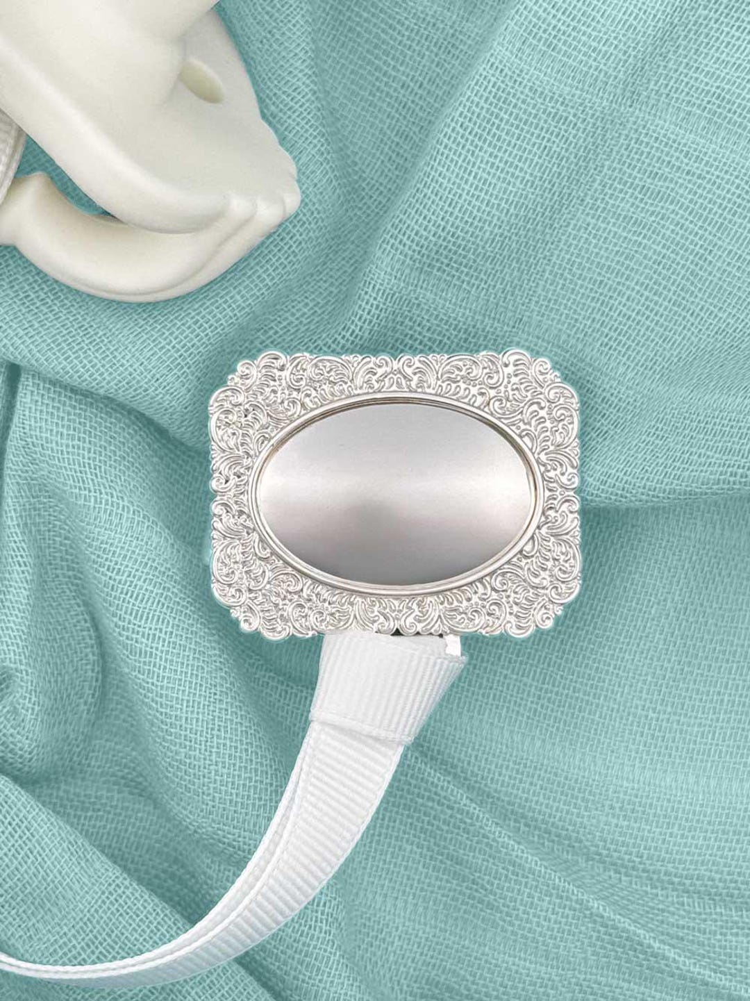 Royal "charles" Silver Pacifier Clip - Luxury Baby Pacifier Holder ...