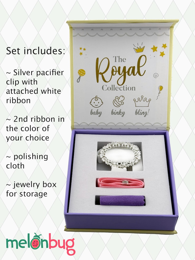Engraved Silver Pacifier Clip - Royal Christening Gift - Etsy