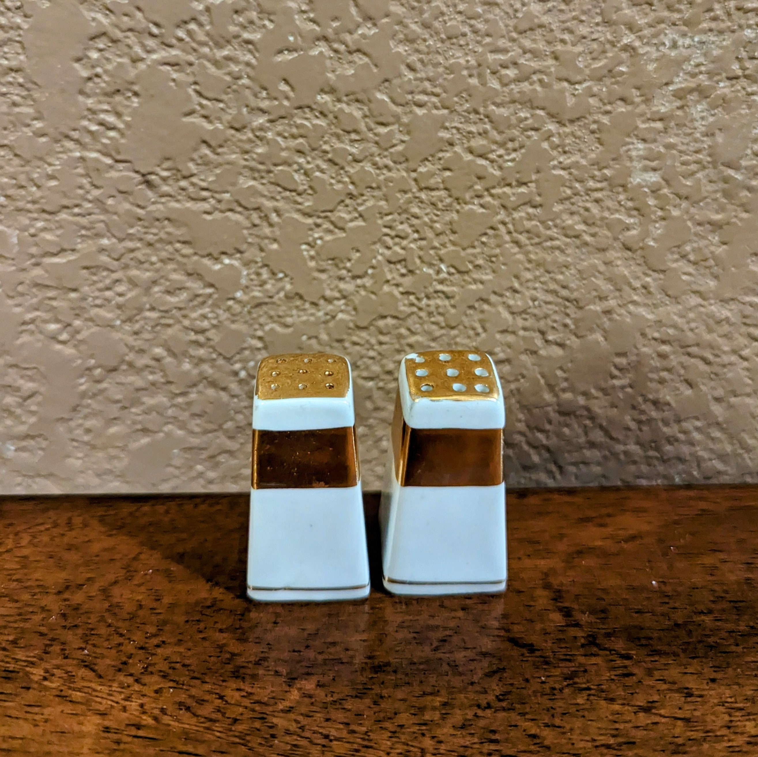 Nippon White and Gold Mini Salt & Pepper Shakers • Set of 2 - Etsy