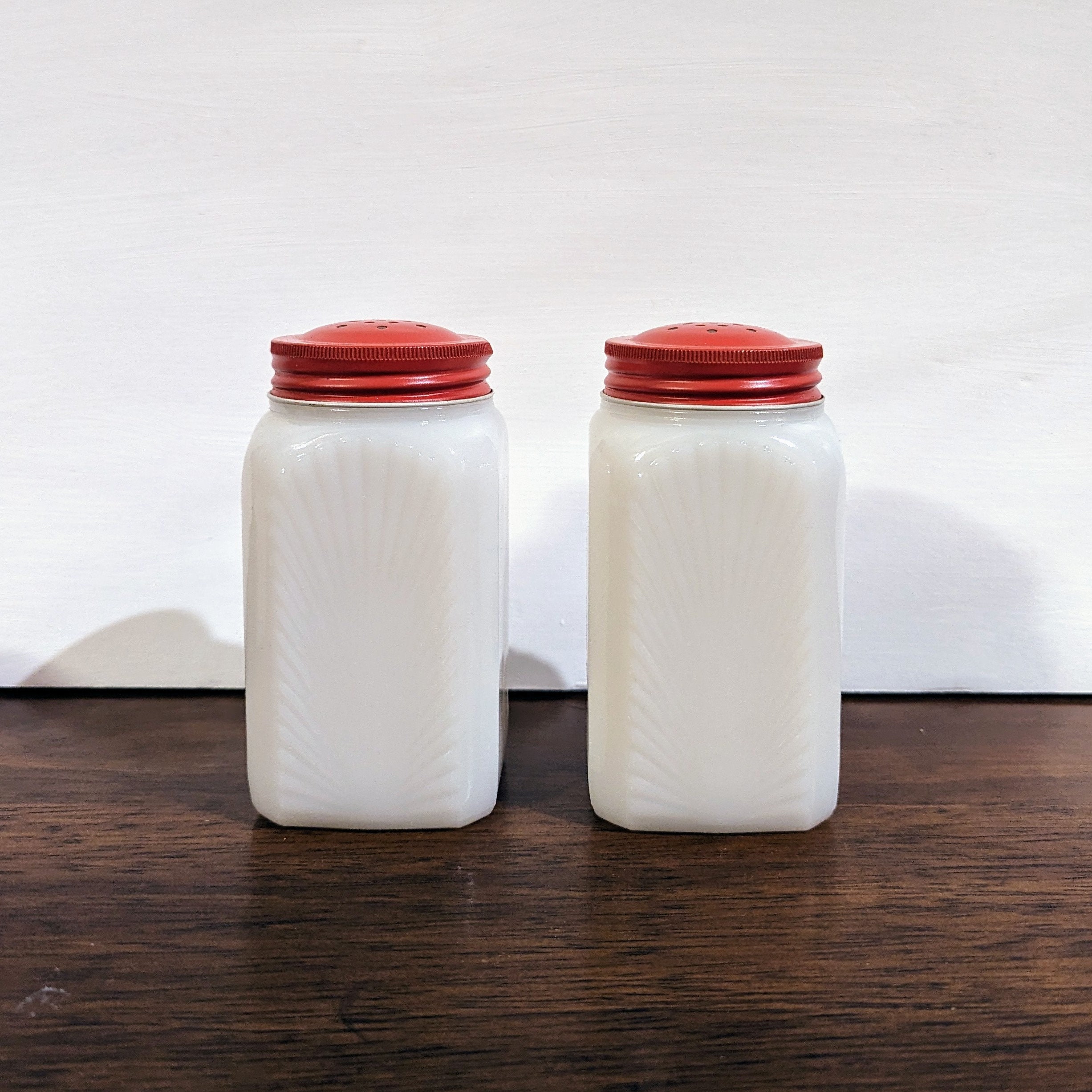 Vintage Hazel Atlas Cornucopia Shaker Container Set 1930s Milk Glass - Etsy