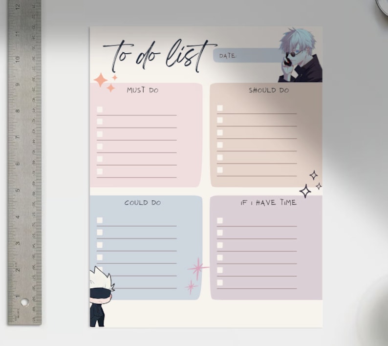 Printable Weekly Planner Satoru Gojo Jujutsu Kaisen - Etsy