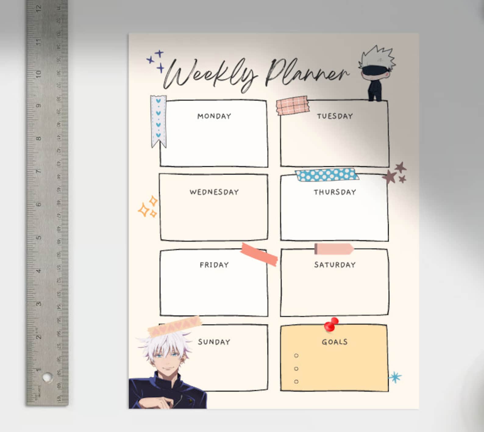 Printable Weekly Planner Satoru Gojo Jujutsu Kaisen - Etsy