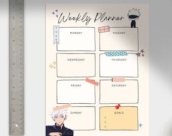 Anime Gojo Daily Planner Weekly Planner Printable Stationery Instant ...