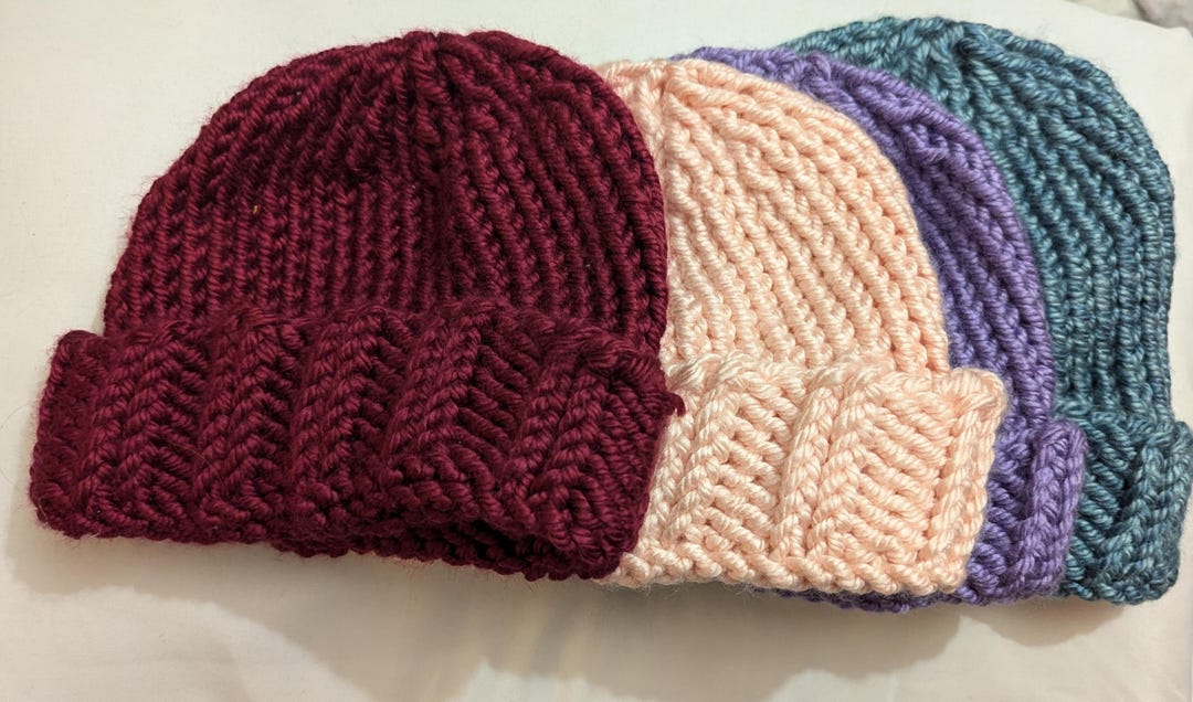 Chunky Hand Knit Hat - Etsy