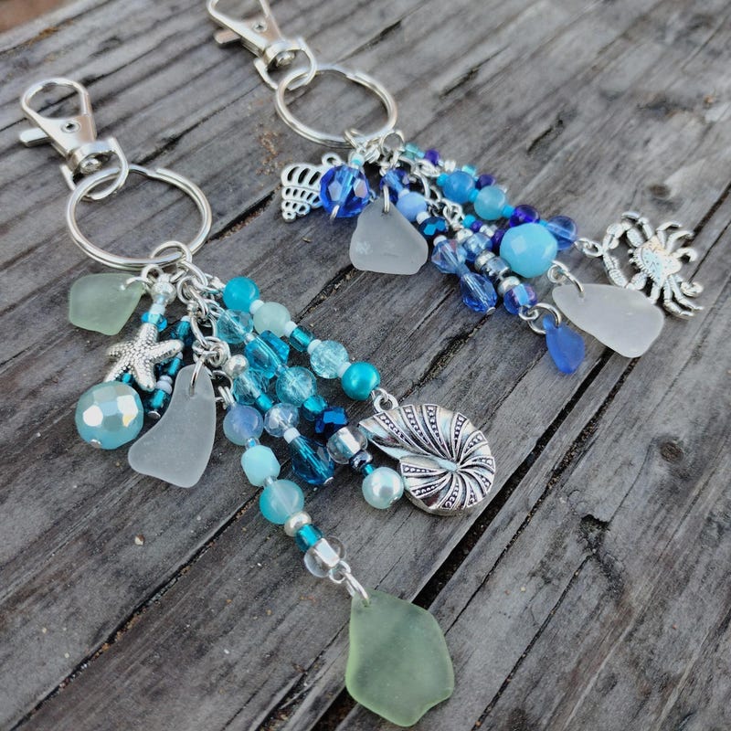 Sea Glass Keychain - Etsy