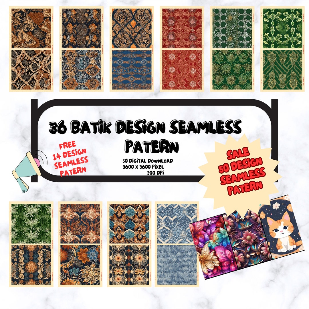 Batik Design Digital Paper Batik Digital Papers Instant Download for ...