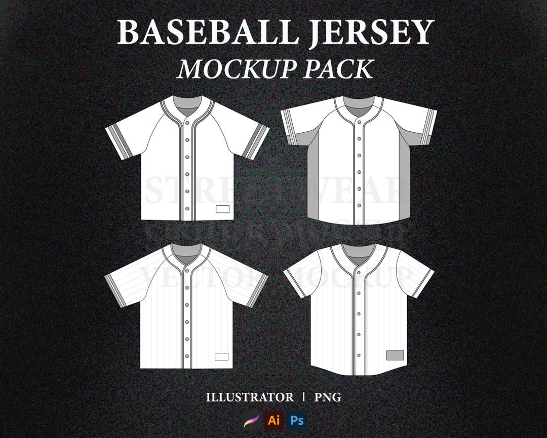 Baseball Jersey Vector Mockup Baseball Shirt Mockup Jersey Tech Pack ...