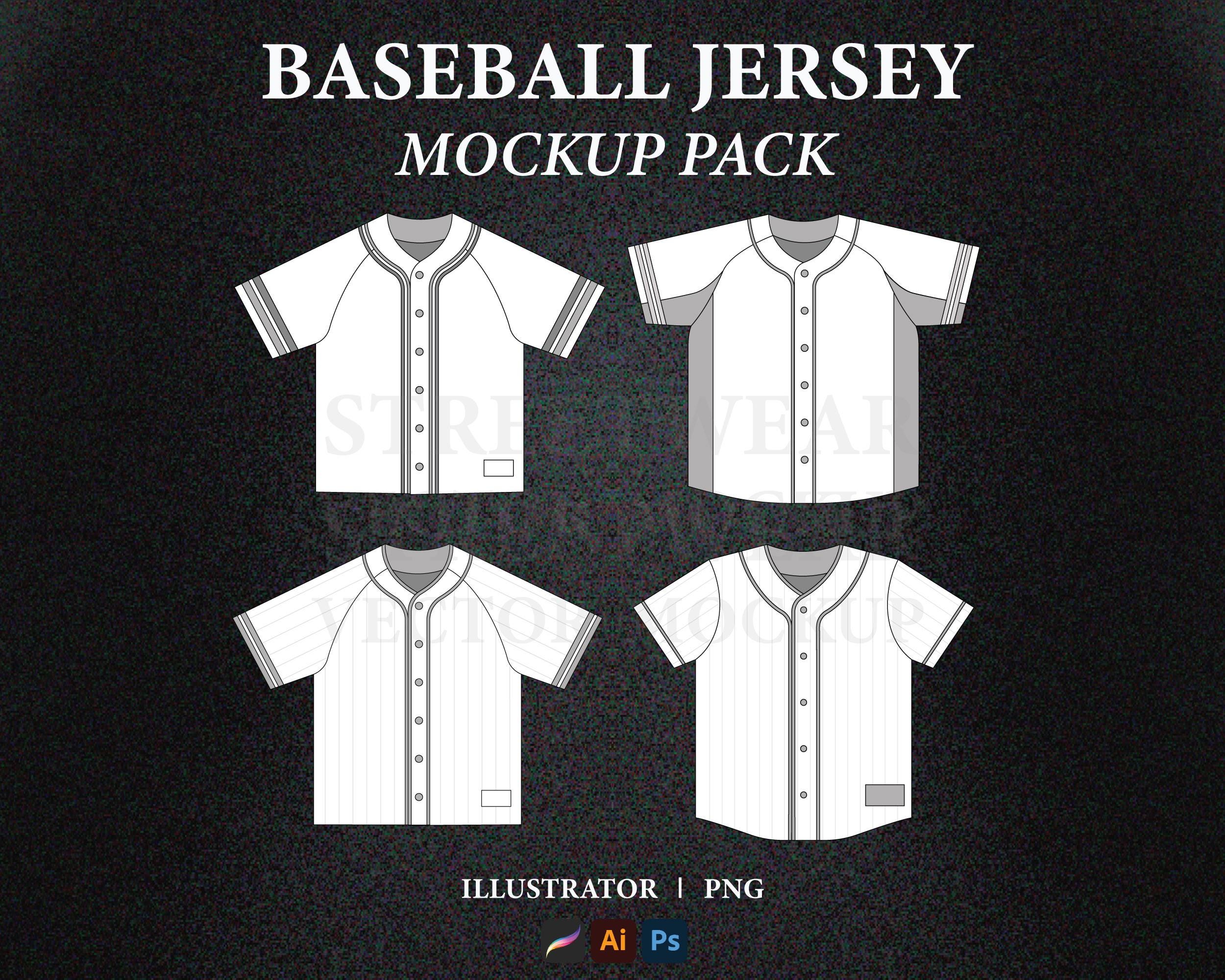 Baseball Jersey Vector Mockup Baseball Shirt Mockup Jersey Tech Pack ...